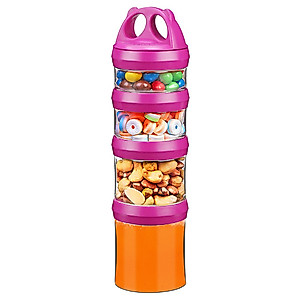 BeneLabel Stackable Food Storage Containers for Formula Travel Container for Storing Milk, Protein Powder, Snacks, Travel Items, BPA Free(Red, 31oz)