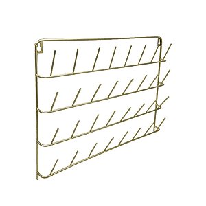 Generic Metal Thread Rack 32 Spools Sewing Wall Mount Embroidery Cone Thread Holder, 40x31cm, Gold