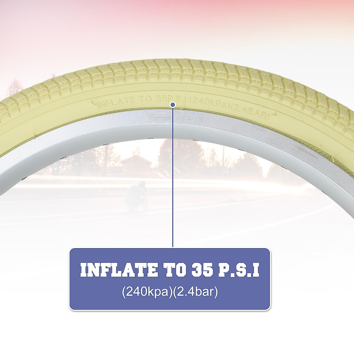 ZUKKA 20 Inch Bike tire 20 x 2.125 Folding Replacement Bike Tires for BMX, MTB Mountain Bike Child Kid Bike, Tricycle, Crusier Bicycle, Multi Colors