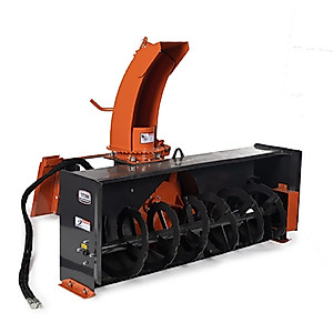 Titan Attachments 6 FT Skid Steer Snow Blower, Quick Tach, 360-degree Directional Snow Chute