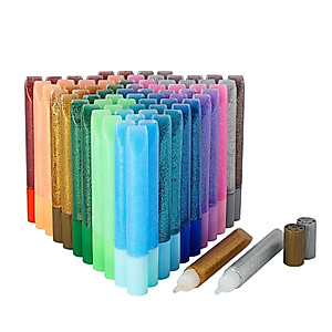 72 Pack Glitter Glue Pens, Rainbow Glue Stick Set for Arts and Crafts Projects, Slime Supplies, Scrapbooking, Cards, 0.35 Oz (12 Colors)