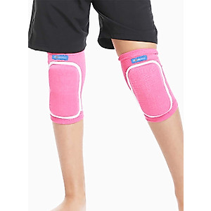 ANKOMINA Children Kids 2 Pairs Knee Pad and Elbow Support Set,Anti-Slip Breathable Flexible Elastic Knee Brace Knee Elbow Support Protector for Volleyball Football Dance Yoga Skating Baskeball Sport