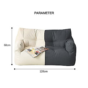 FBKPHSS Beanbag Cover Only, Ultra Soft Bean Bags Chairs Lazy Lounger Tatami (No Filler) Lounger Seat Bean Bag Cover Soft Beanbag Chair,Dark Grey,120 * 60cm