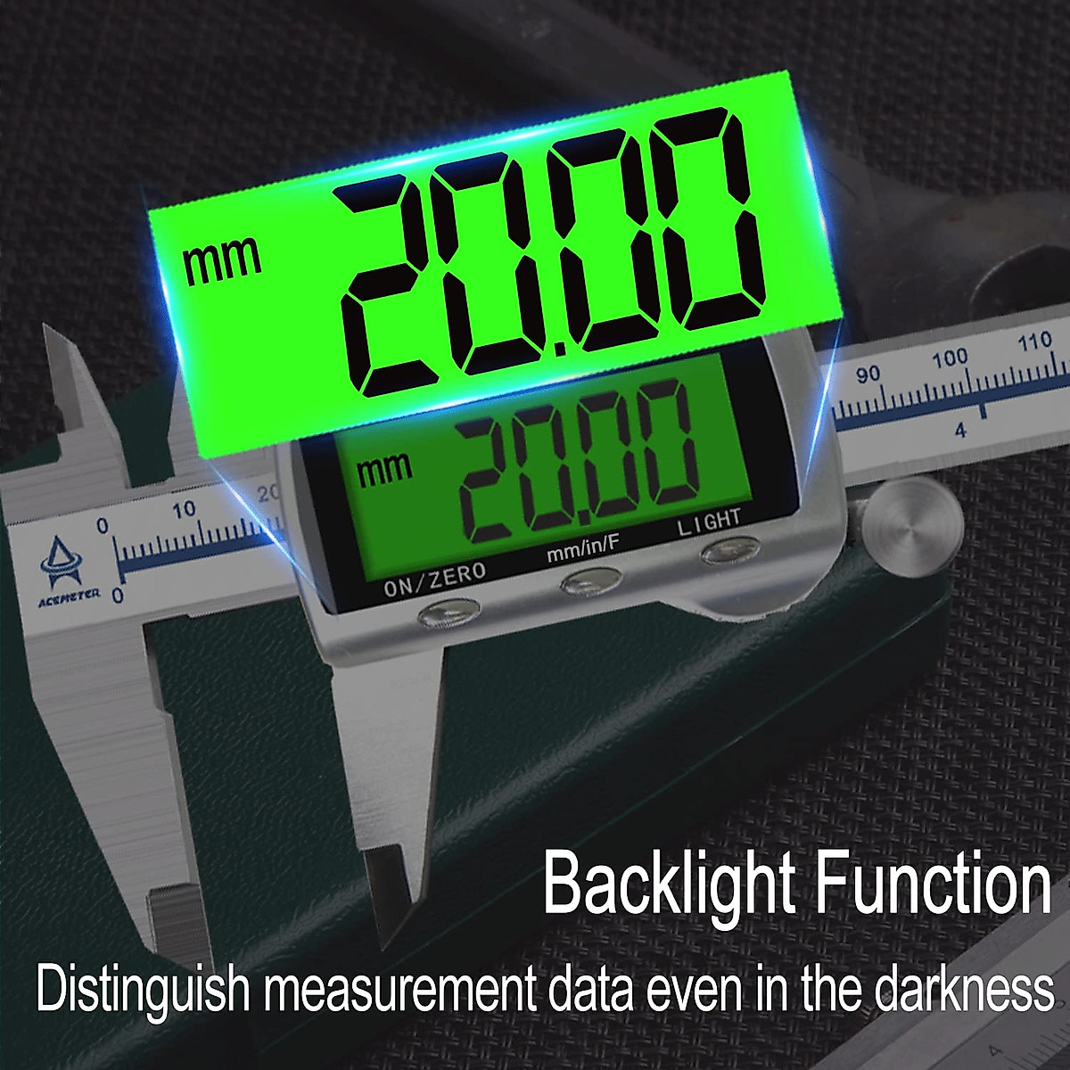 Digital Caliper Electronic Measuring Tool,Digital Vernier Caliper Inch/Millimeter/Fraction Measurement Caliper for Jewelry-Metal Metric Measure Caliper for Engineer,LCD Screen Featured Backlight
