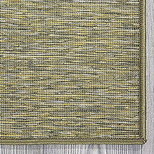 Ottomanson Machine Washable Tonal Design Jute Back 2x3 Reversible Indoor/Outdoor Area Rug for Patio, Living Room, Bedroom, Office, Dining Room, 2' x 3', Green