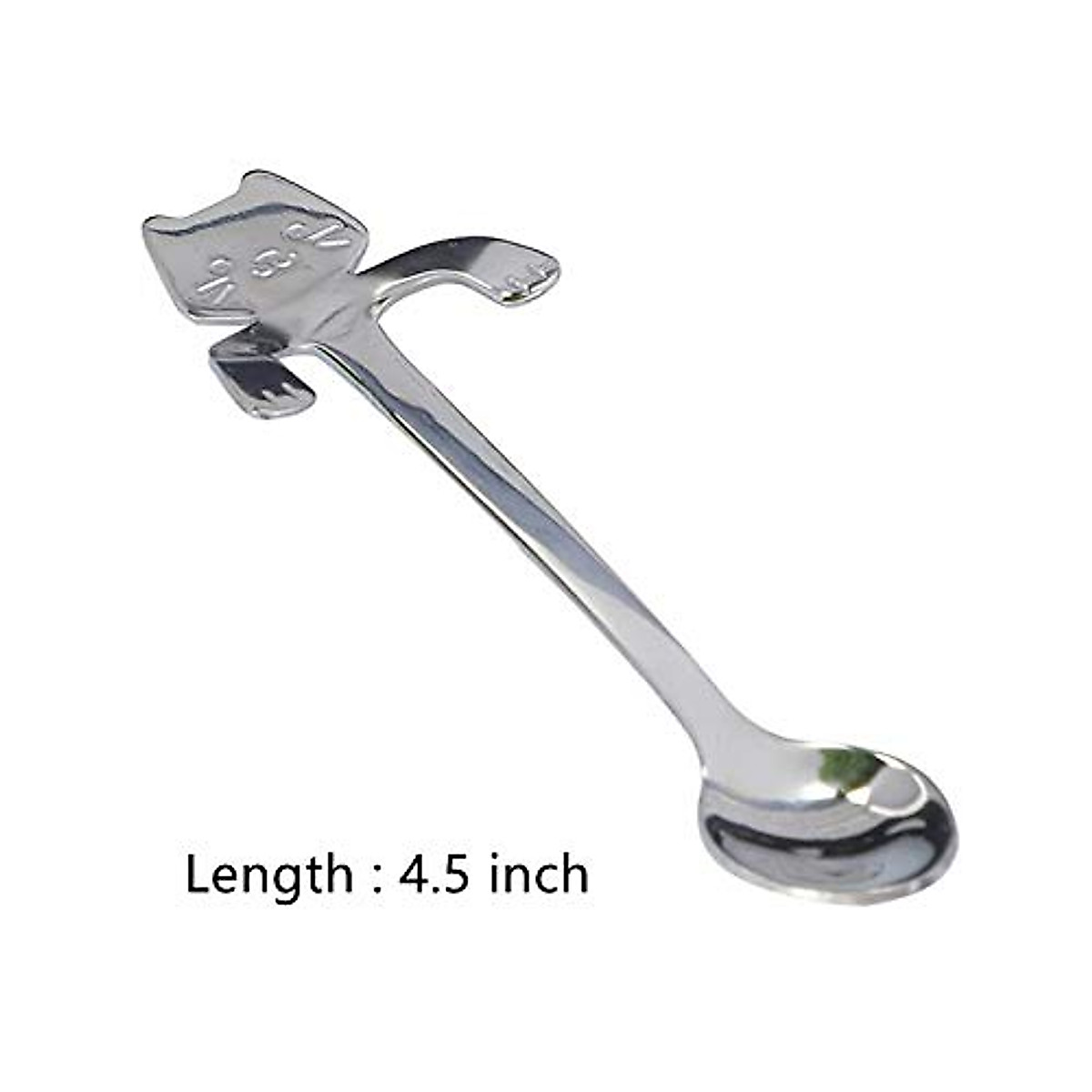 20PCS Stainless Steel Cute Mini Cat Spoon for Tea, Coffee, Dessert, Sugar, Ice Cream, etc (11.5cm/4.5inch)