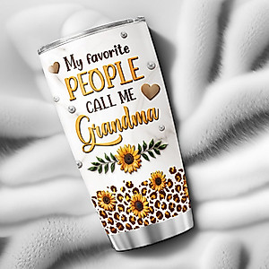 Grandma Rainbow, Tumblers Print Coffee Leopard Nana Granny Cup Cups Handle Cheetah Water, Tumbler 20 Oz With Lid And Straw, Grandma Gifts