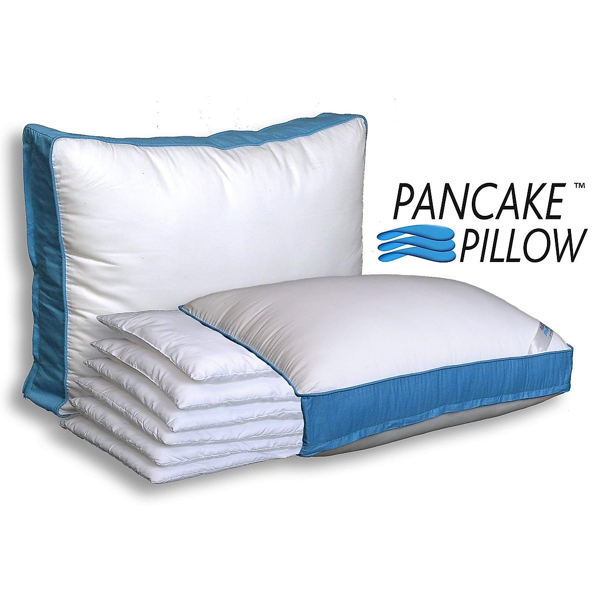 Pancake Pillow The Adjustable Layer Pillow. Custom Fit Your Perfect Pillow Height. Queen Size Luxury Pillow