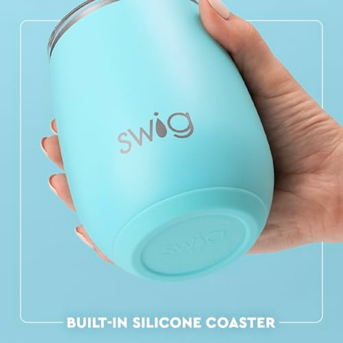 Swig Life 14oz Wine Tumbler with Lid, Stainless Steel, Dishwasher Safe, Portable, Triple Insulated Wine Cup, Glitter Tumbler, Glitter Gifts (Confetti)