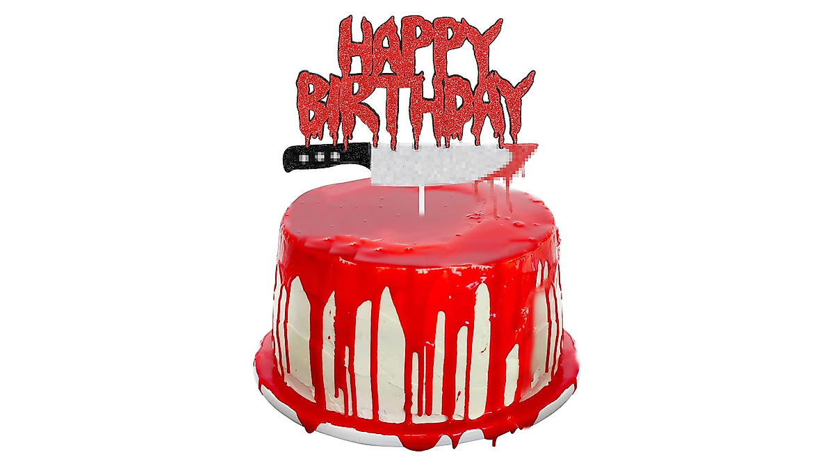 Halloween Horror Birthday Cake Topper - Killer Vampire Zombie Design