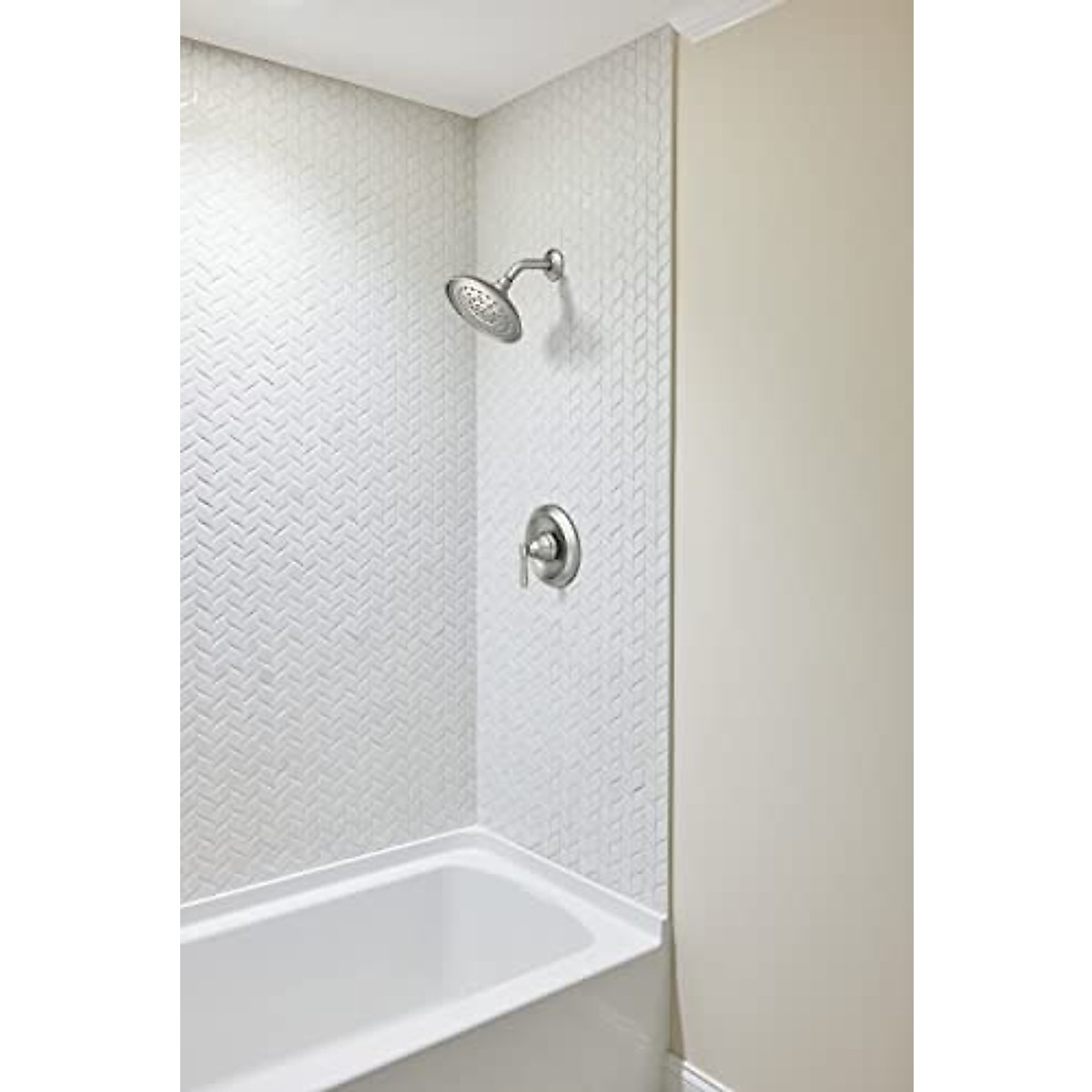 Moen Halle Spot Resist Brushed Nickel Shower Faucet Trim Set featuring Wide Showerhead and Shower Lever Handle with Posi-Temp Valve Included, 82971SRN