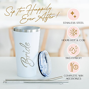Newlywoo Engagement Gift for Bride Box – Gifts for Brides to Be, Engagement Gifts for Her, or Bachelorette Gifts! All-in-One Bride Gift with Bride Tumbler, Socks, Candle & more!