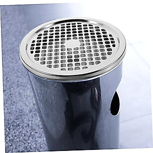 Zerodeko 1 Set Trash Can Accessories Ashtray Office Trash Can Trash Bin Outdoor Trashcan Outdoor Garbage Can Trays Garbage Bin Garbage Can Outdoor Ash Tray Stainless Steel Silver