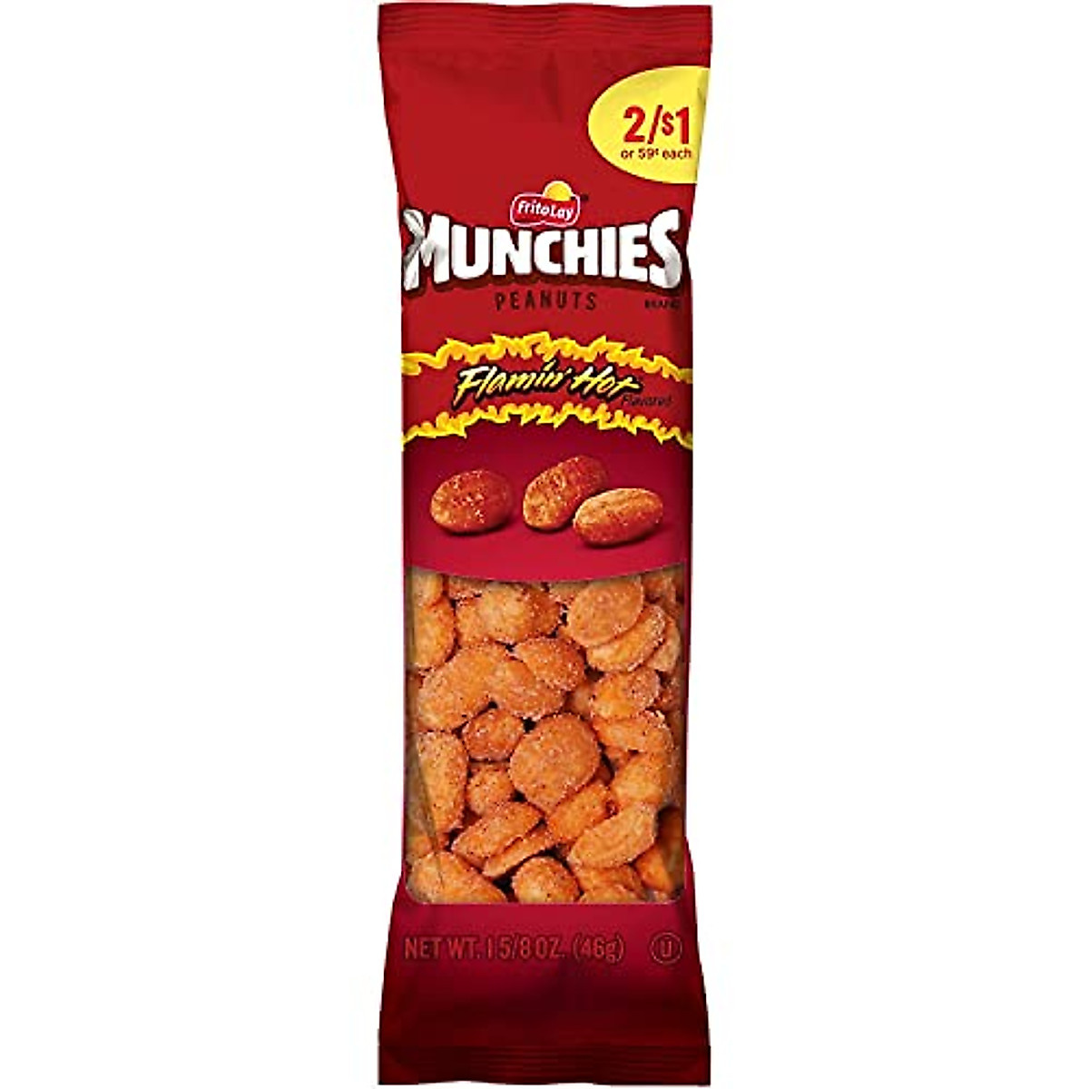 Munchies Peanuts, Flamin' Hot, 1.625 Ounce (Pack of 36)