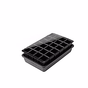 Gardener's Supply Company GrowEase Self Watering Seed Starting Kit, 24- Cell Seed, Holds 3 Qts of Seed Starting Mix - Capillary Mat, Cover and Water Reservoir Included, 100% Recycled Plastic