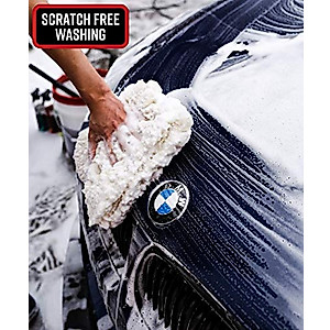 Adam's 10” Professional Wool Wash Pad - Plush Synthetic Car Wash Pad is Gentle On Auto Paint & Accessories Without Worry of Scratches or Swirls - Car Soap & Wax Safe Detailing Tool for Car or Truck