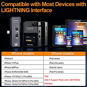 comica Wireless Microphone for iPhone, BoomX-D MI2 2.4G Dual Wireless Lavalier Microphone for iPhone Video Recording, Lapel Mic for iOS Vlogging YouTube Facebook Tiktok Livestream Interview