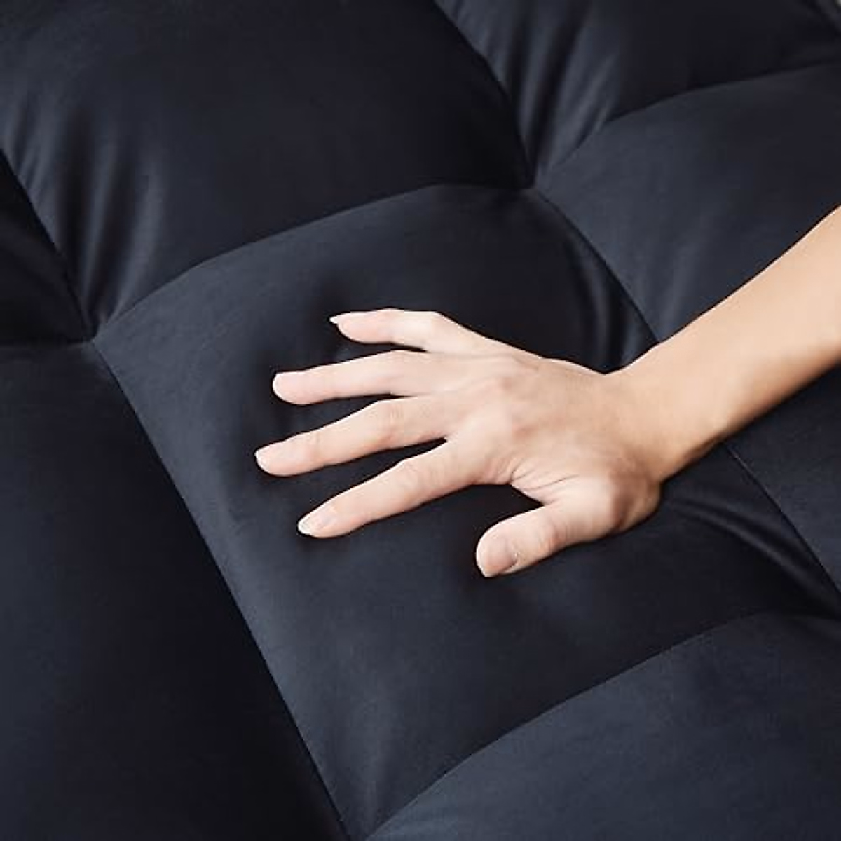 3 in 1 Loveseat Sofa W/Pull Out Sleeper Couch Bed, 2 Seater Sofa & Couch Tufted Upholstered Adjustable Backrest Futon Convertible Sleep Daybed for Living Room