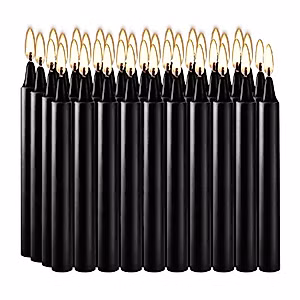 ladyrobyn Set of 40 Spell Candles Chime Candles/Stick Candle/Spell Candle Set of 40 | Spell Candle | Unscented (Black)
