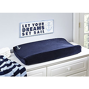 Nautica Kids Nursery Separates Super Soft Changing Pad Cover, Navy & Light Blue Anchor