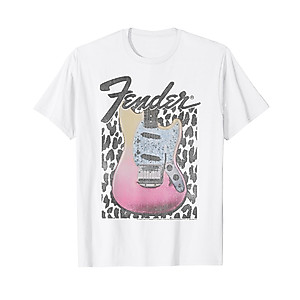 Fender Grunge Cheetah Print Electric Guitar T-Shirt