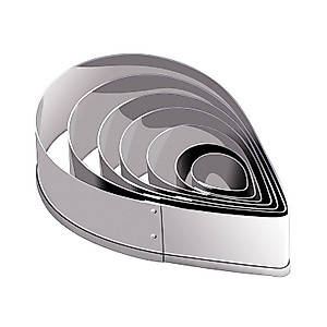 Rose Cutter Set Penta Angel 7Pcs Stainless Steel Flower Petal Fondant Teardrop Shaped Cake Cookie Pastry Baking Mold for Cupcake Topper Decoration (7)