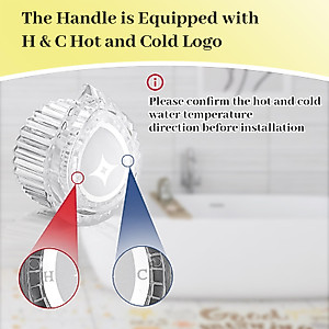 ZephyrJazz Replacement Knob Handle Kit Compatible with 100710 Shower Handle, Shower Knob Replacement for Single Handle Bathroom Faucet Tub Shower Handle