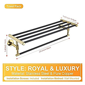 Towel BAR Rack Bathroom Towel Rack Wall Mounted Towel Holder,Bathroom Accessories Hardware,Wall Mount Towel Rack Shelf Bar,Stainless Steel Wall Mount Towel Shelf