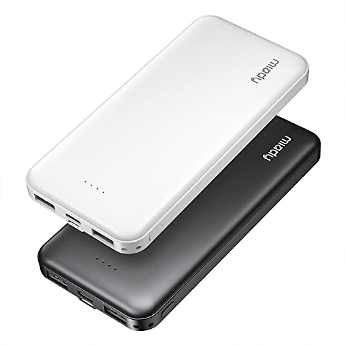 Miady 2-Pack 10000mAh Dual USB Portable Charger, USB-C Fast Charging Power Bank, Backup Charger for iPhone 14, Galaxy S22, Pixel and etc