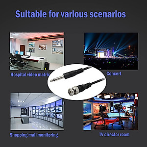 PNGKNYOCN BNC Male to 6.35mm 1/4 Inch Male Audio Cable，TS Mono Plug to BNC Plug Bidirection Connector Cable for CCTV DVR Camera Antenna Radio Etc.（2M）