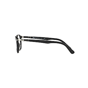Persol PO3143V Rectangular Prescription Eyewear Frames, Black/Demo Lens, 47 mm