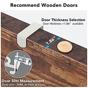 1Easylife 6-Tier Over the Door Pantry Organizer, Heavy-Duty Metal Pantry Door Organizer with 6 Baskets, Hanging Storage Door Organization Kitchen Spice Rack (6x4.72 Width Baskets, Cream White)