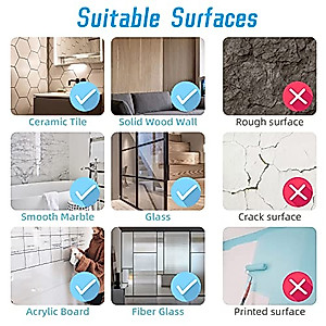 VELMADE Shower Suction Cup Hooks 4 Pack, Heavy Duty Towel Hanger for Shower, Wall Mounted Strong Hanging Suction Cup Hooks No Drilling, Removable Suction Cup Hooks Waterproof, White