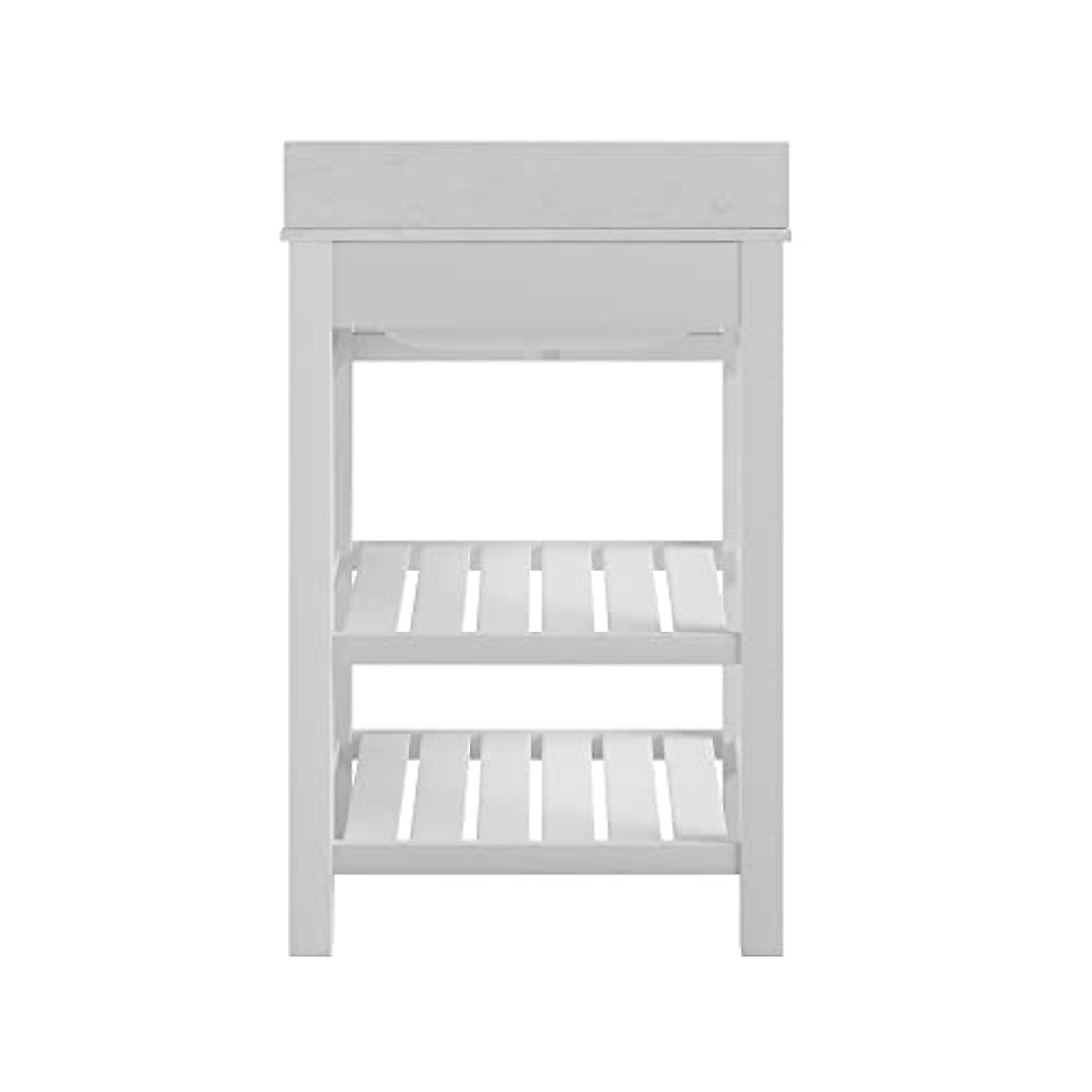 DHP Camden 24” Bathroom Vanity, White with Black Towel Rack