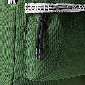 Lacoste Men's Neocroc Backpack with Zipped Logo Straps, Green, One Size