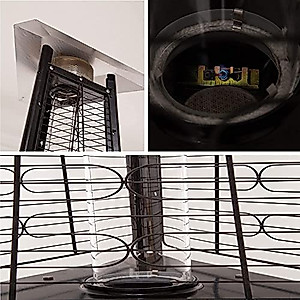 YAOJIA Outdoor Patio Space Heater 13 KW Natural Gas Patio Heater ，Waterproof Adjustable Firepower Pyramid Patio Liquefied Gas Heater ，Outside Space Heating for Home Garden & Gazebo， 234 X 60 X 60cm