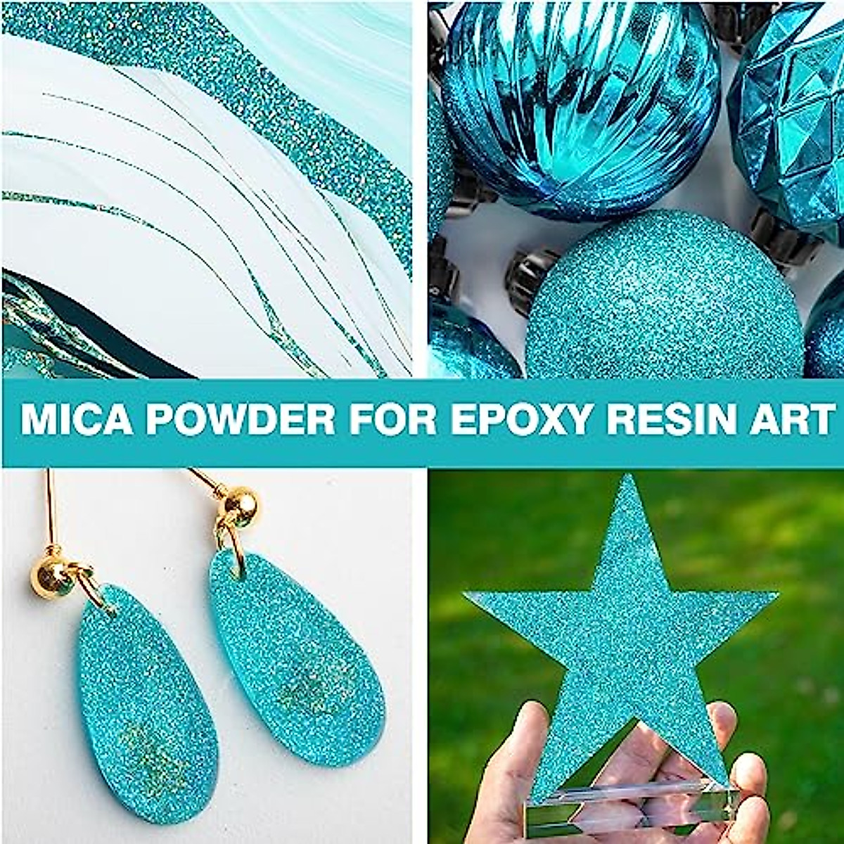 Resiners Holographic Ultra Fine Glitter Powder and Resin Bubble Remover - Metallic Epoxy Resin Glitter & -95kPa Vacuum Degassing Chamber, Epoxy Resin Airless Machine for Arts Crafts Jewelry M