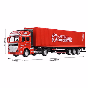 Container Truck Model, 1: 48 Alloy Toy Highly Simulation Children Car Toys Vehicle(Red)