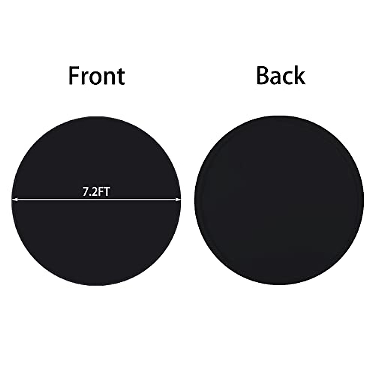 Outpain 7.2FT Black Round Backdrop Cover Wrinkle Resistant Black Circle Background Round Photography Backdrop for Wedding, Birthday, Baby Shower Decorations