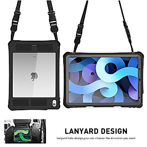AICase iPad Air 4th Gen/5th Gen, 2020/2022, 10.9 inch,IP68 Waterproof, Dustproof, Shockproof Case Cover with 360 Full-Body Protection, Lanyard and Kickstand
