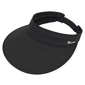 Sun Hats for Women UV Protection Visor Wide Brim Summer Beach Hat Womens Packable Golf Hat Black