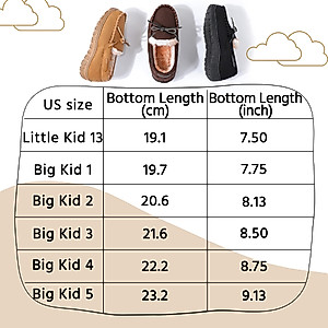 NCCB Boys Memory Foam Slippers Plush Liner Anti-skid Moccasin Shoes Beige Size Big Kid 3