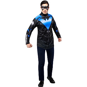 Rubies Men's DC Gotham Knights Nightwing Costume Top, As Shown, Large