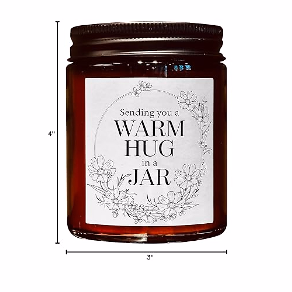 Briojoy Sending You Warm Hug in a Jar Candle - Friendship Gifts for Women Men Best Friend - Relaxing Gift for Her Him - Natural Soy Candle for Home - Sea Salt Jasmine Scented Candles for Stress Relief