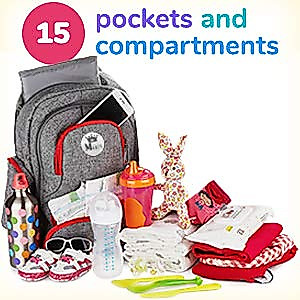 Baby Diaper Bag Backpack with YKK Zippers for Girls and Boys, Large Waterproof Diaper Backpack Organizer with Stroller Straps,Baby Wipes Pocket and Infant Changing Pad, Perfect for Baby Showers