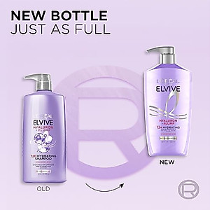 L'Oreal Paris Elvive Hyaluron Plump Hydrating Shampoo for Dehydrated, Dry Hair Infused with Hyaluronic Acid Care Complex, Paraben-Free, 26.5 Fl Oz