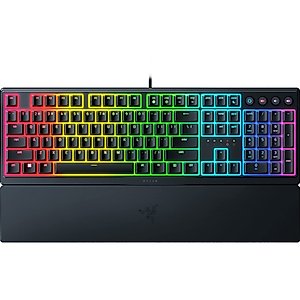 Razer Ornata V3 Gaming Keyboard: Low-Profile Keys - Mecha-Membrane Switches - UV-Coated Keycaps - Backlit Media Keys - 10-Zone RGB Lighting - Spill-Resistant - Magnetic Wrist Wrest - Classic Black