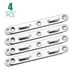 BokWin 4 PCS Wood Bed Rail Connecting Fittings，5 Inch Thicken Bed Rail Fasteners Zinc Round Bed Hook