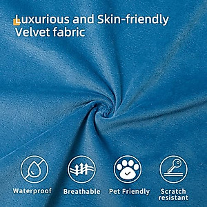 LLappuil Velvet Modular Sectional Sofa L Shaped Corner Couch with Storage, 127.8" 5-Seater Modern Sofa with Chaise, High Back Recliner Sleeper Couches, Anti-Scratch Blue