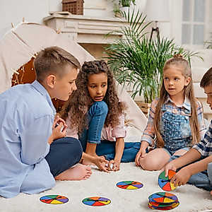 Chivao 10 Sets Game Spinner Wheel Square Blank Game Spinners Erasable Game Spinner Board with Plastic Rotating Arrows Math Spinner for Game Prizes (Colorful)